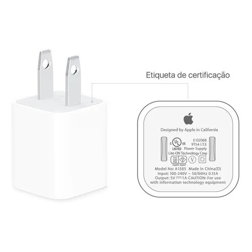 Carregador C/ Cabo USB Apple Original (Modelo A1385) | Shopee Brasil