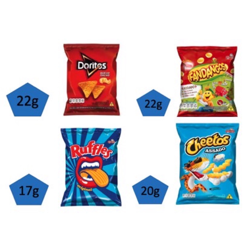 Unidades De Elma Chips Sortidos Chettos Doritos Fandagos Ruffles 20g | Shopee Brasil