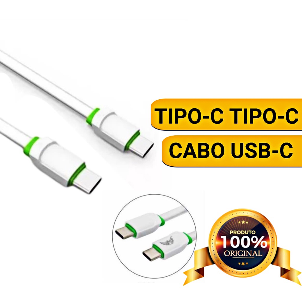 Cabo Carregador Usb-c Original tipo c dois lados tipo c Turbo usb c tipo-c | Shopee Brasil