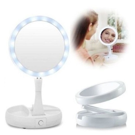 Espelho Articulado Luz Led Aumento 10x Para Maquiagem | Shopee Brasil