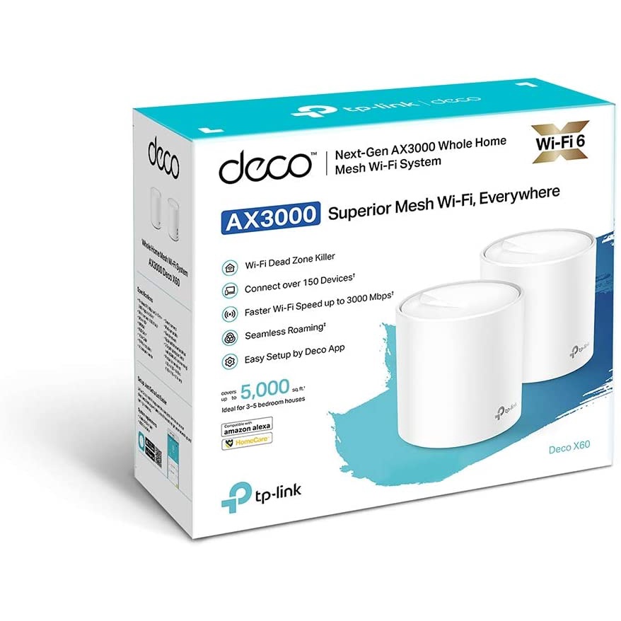 Roteador Tp-Link Deco X60 (2-Pack) Whole-Home Mesh Wi-Fi 6 AX5400 Dual Band - Bivolt Ver:3.20 ...