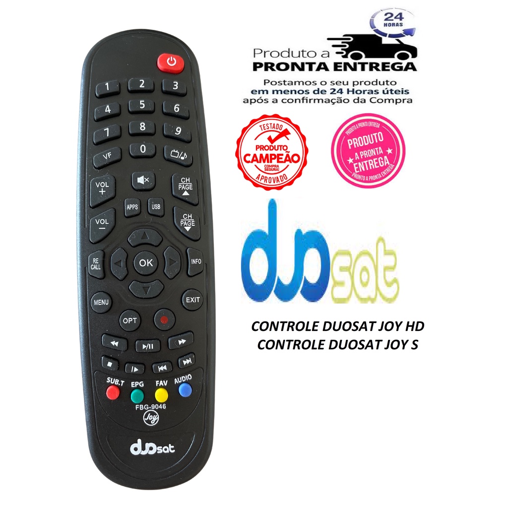 Controle remoto receptor Duosat JOY HD pronta entrega | Shopee Brasil