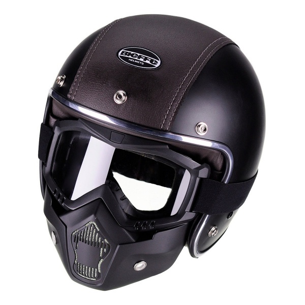 Capacete Custom Aberto Bieffe B45 Retro Old School Cafe Racer Revestido ...