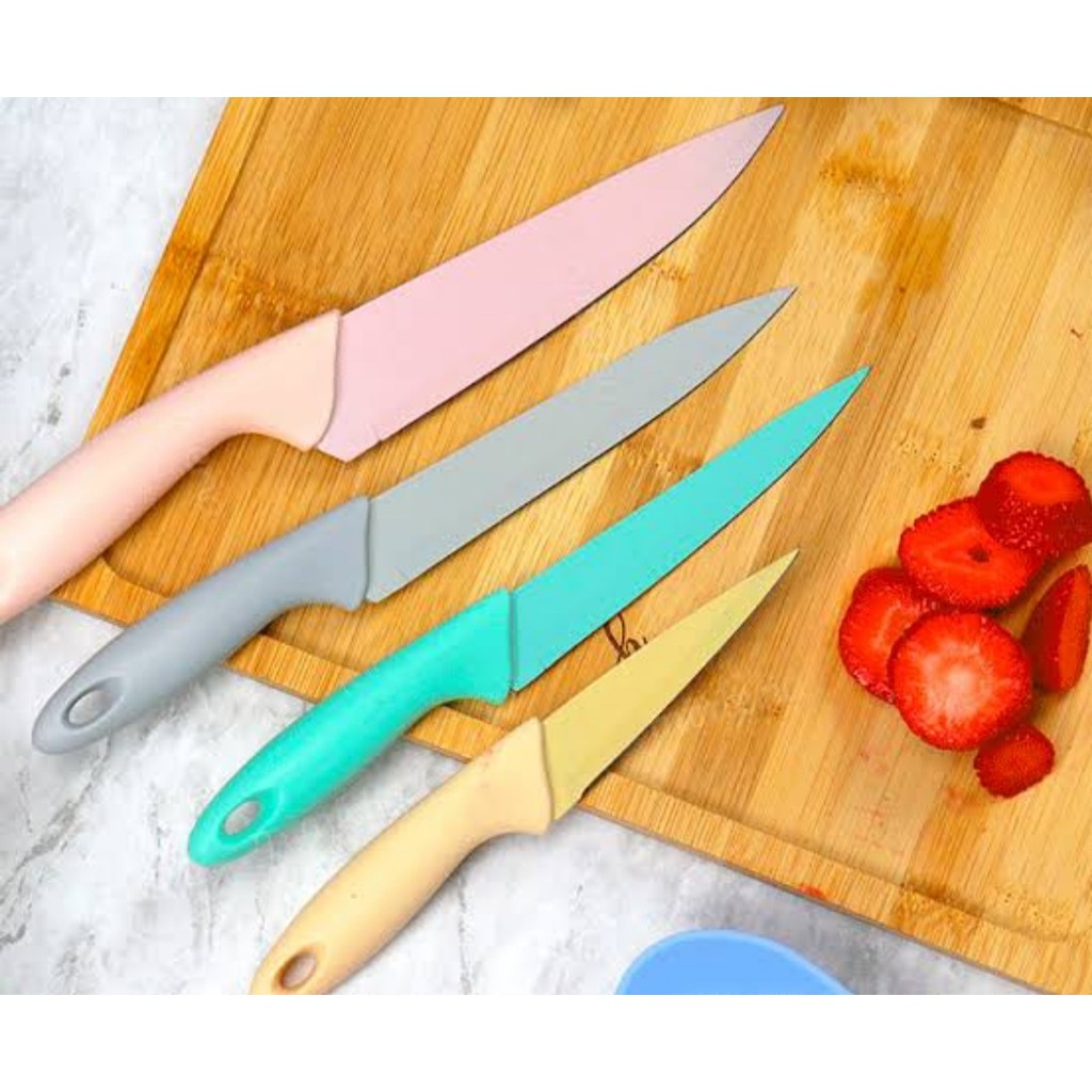 Kit Conjunto De Facas Coloridas Em Aço Inox Para Cozinha | Shopee Brasil