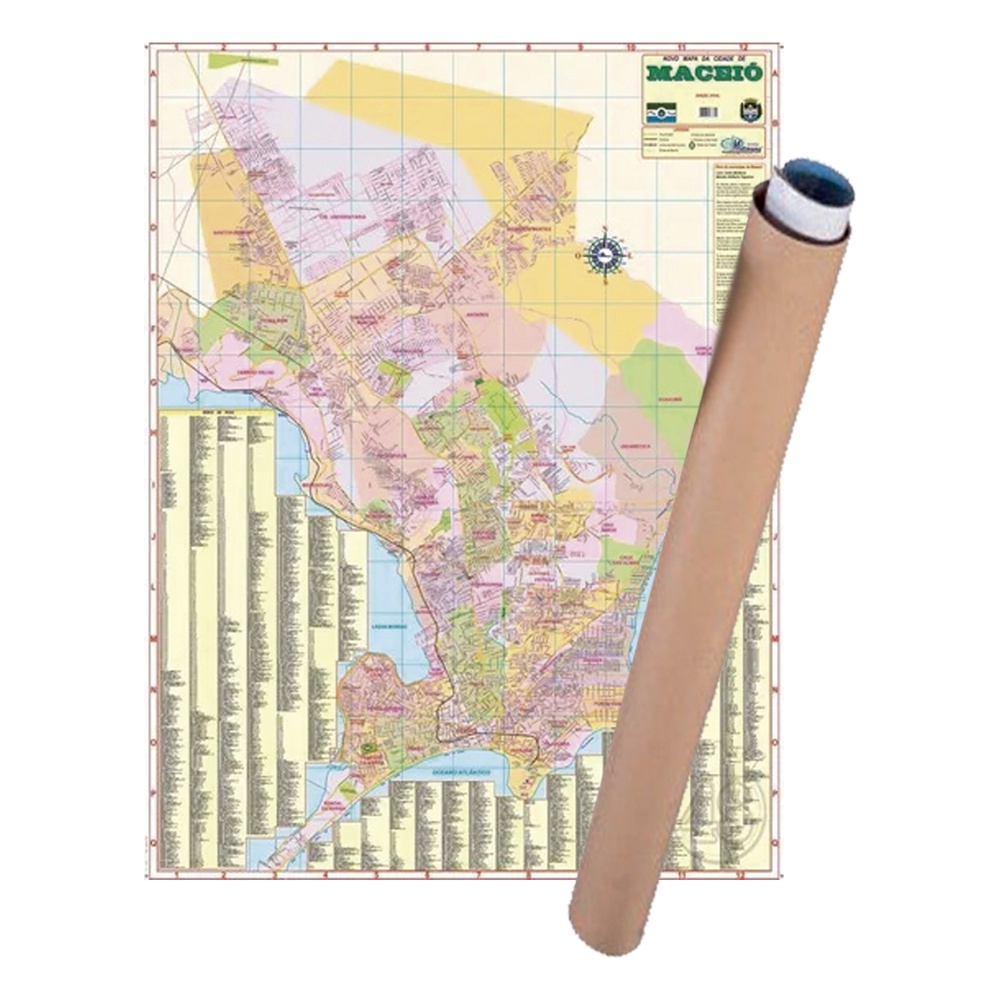 Mapa Maceió Enrolado Laminado Gigante 120x90cm - Atual | Shopee Brasil