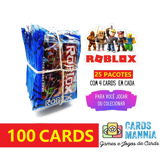 Kit 100 Cards Roblox 25 Pacotes Barato Jogo Coleção Cartinhas | Shopee ...
