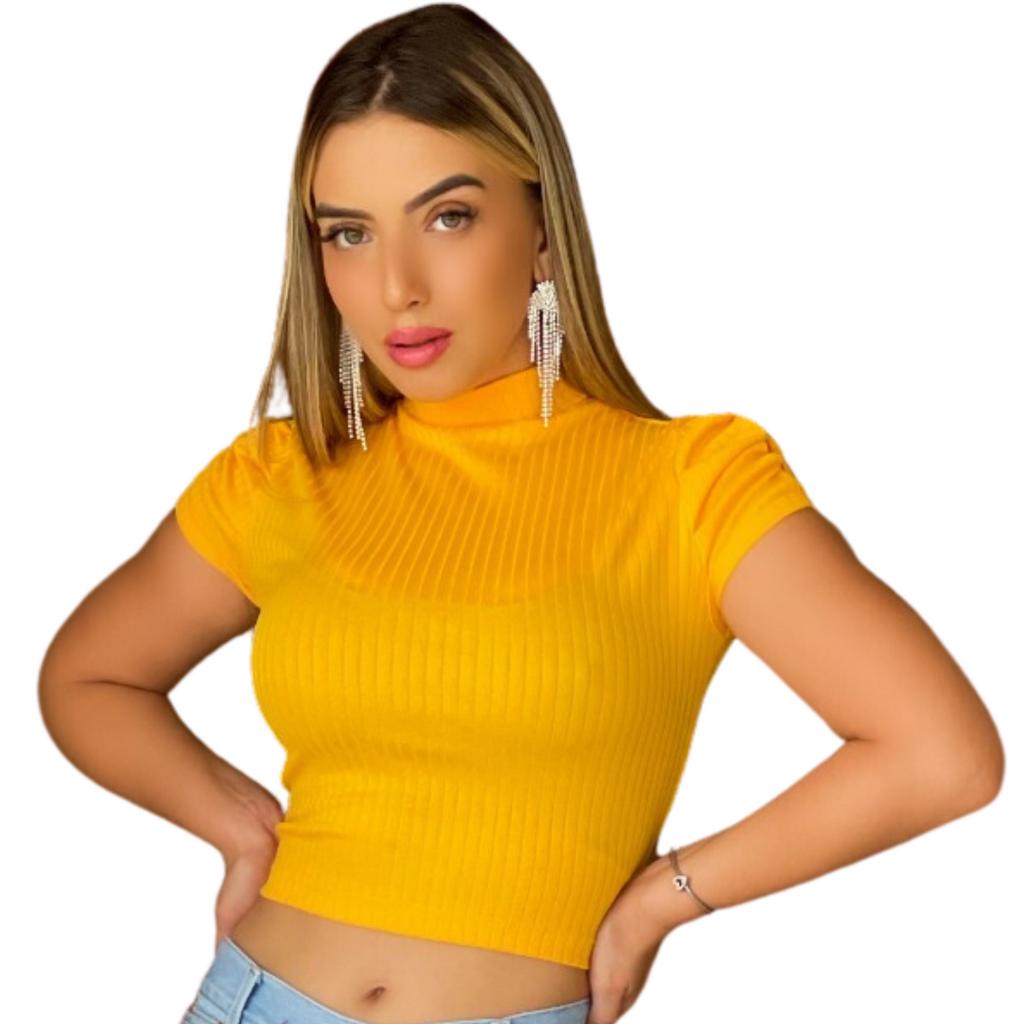 Blusinhas canelada básica cores variadas | Shopee Brasil