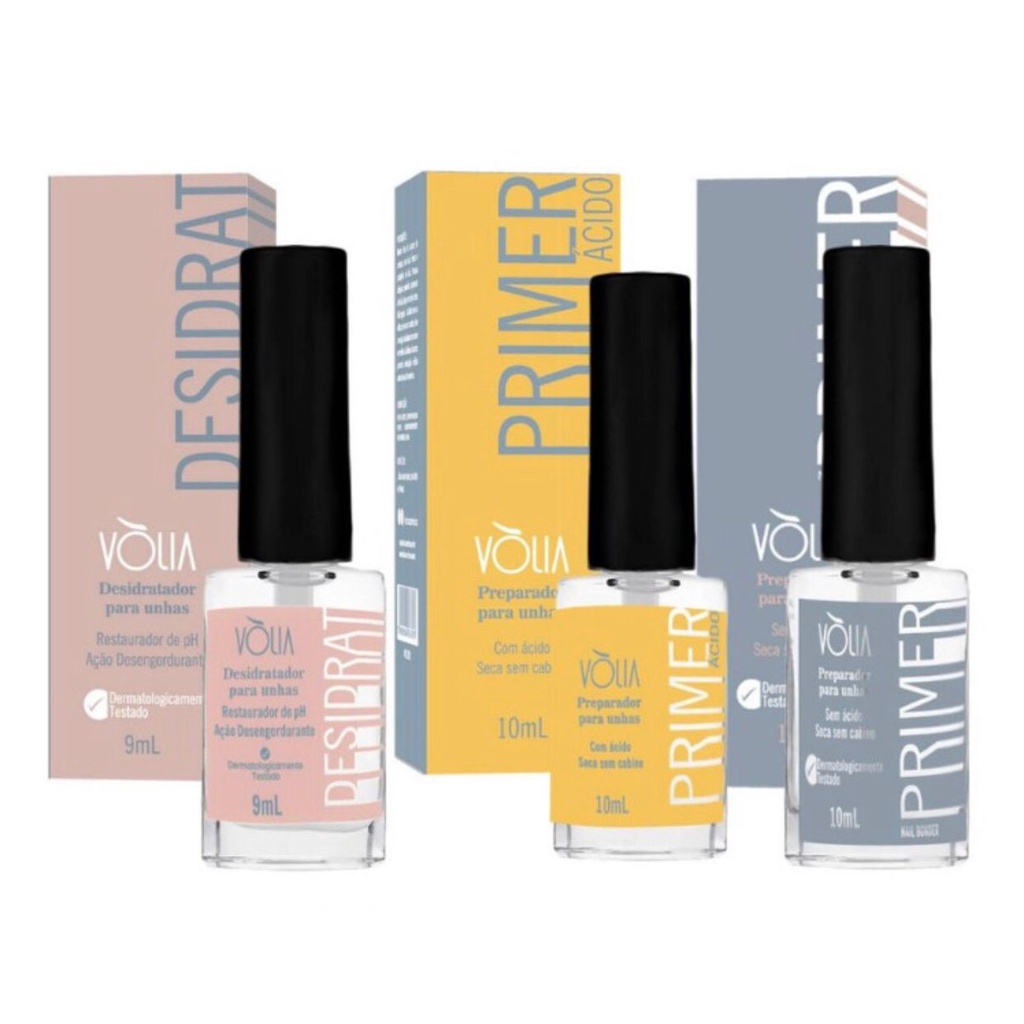 Kit Volia Preparadores Desidratador E Primer Sem Acido + BRINDE ...