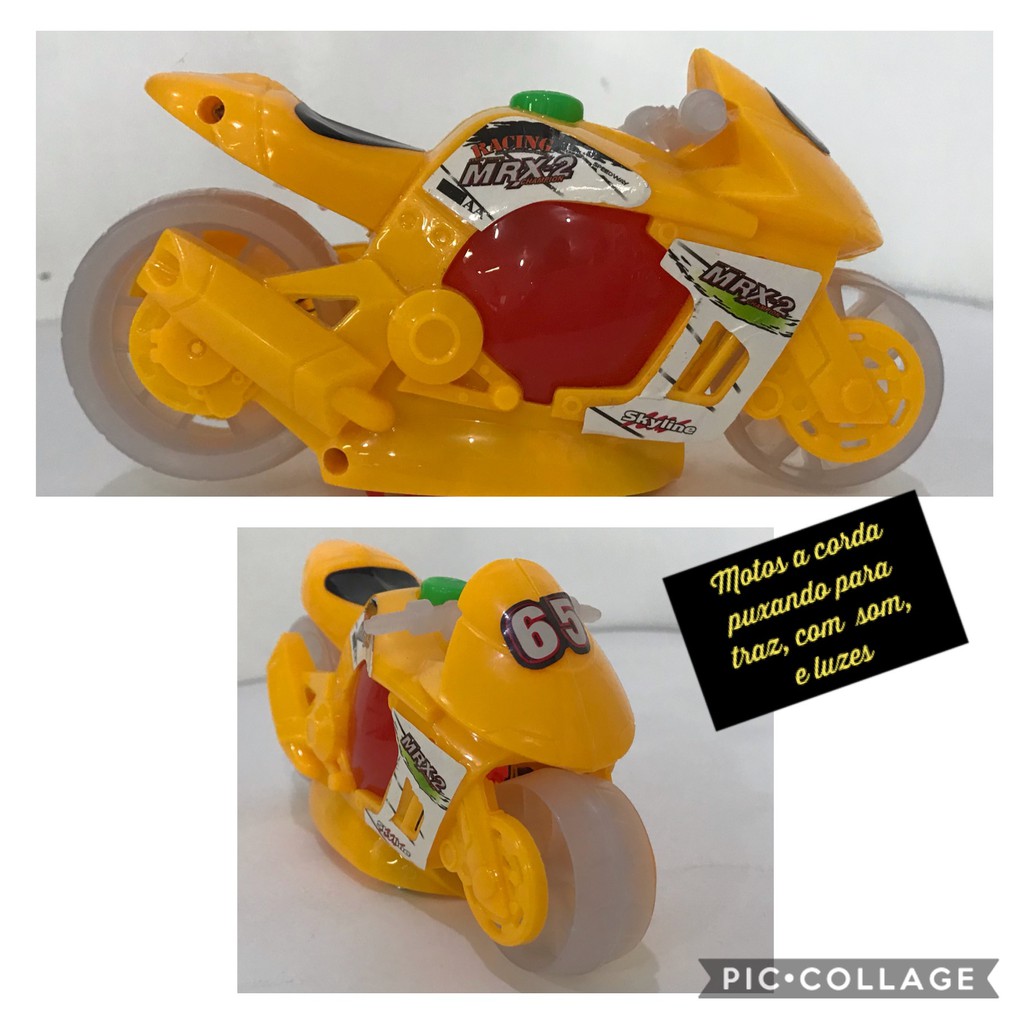 Brinquedo a corda com som e luzes Kit com 6 motos | Shopee Brasil