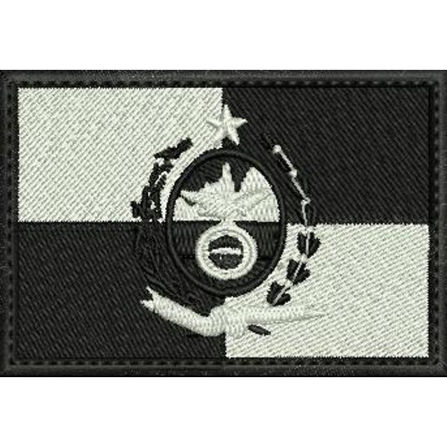 Patch 8x5,5 cm bordado bandeira estado do Rio de Janeiro Negativa com carrapicho, para costurar ...