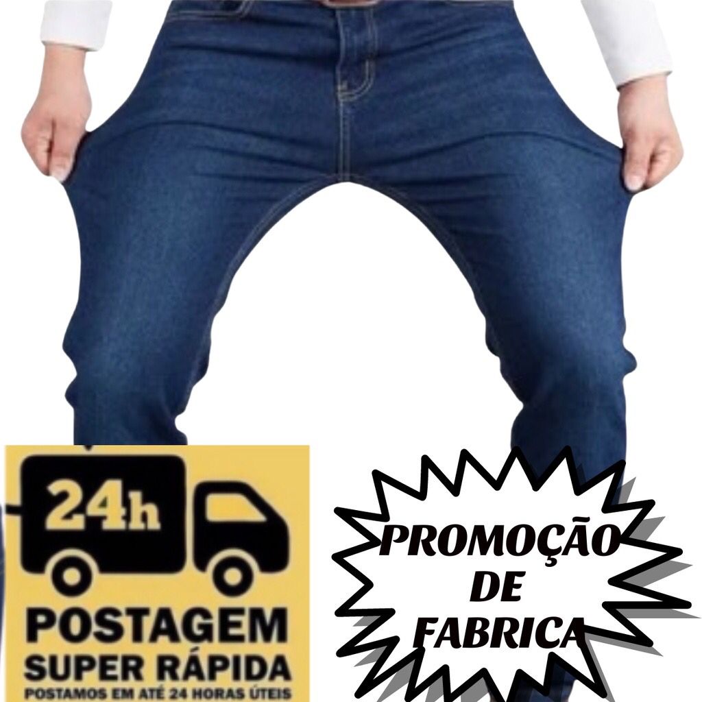 Calça Jeans Com Elastano Barata E Reforçada Masculino Uniforme Para O