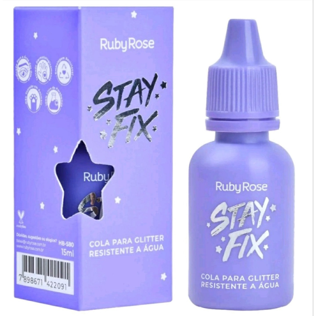 Cola Para Glitter Pigmento e Sombra Stay Fix Resistente a Água Alta ...