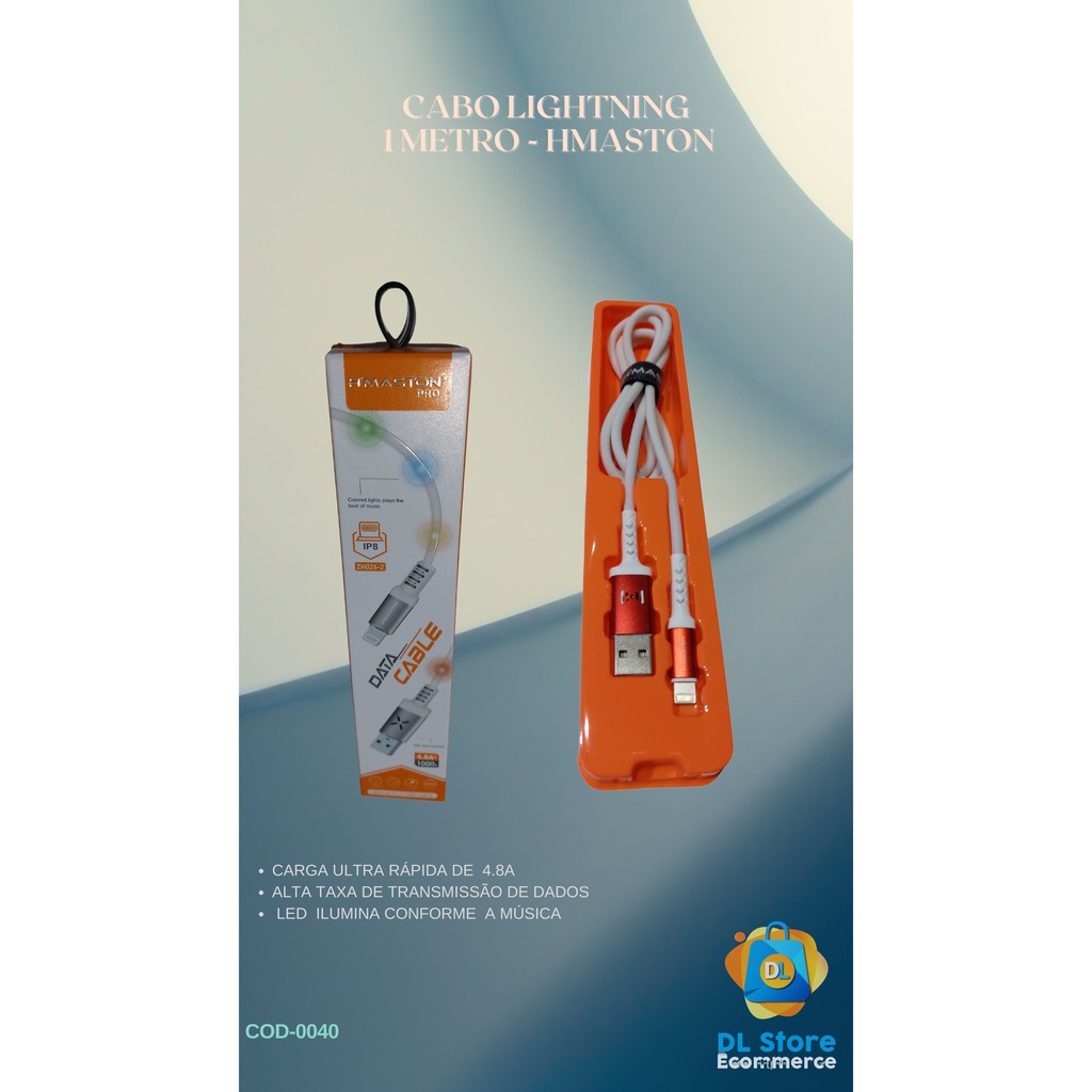Cabo USB Led Lightning Iphone 1m Carga Rapida | Shopee Brasil