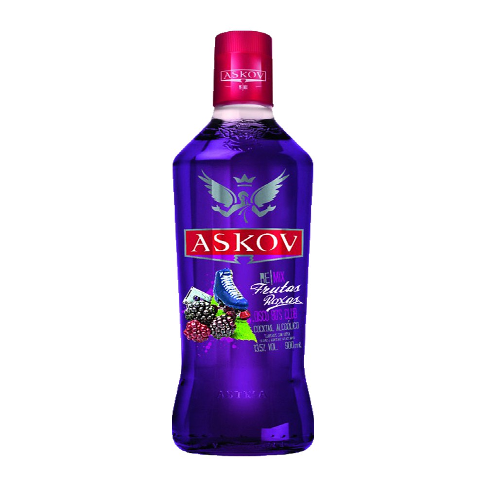 Vodka Coquetel Alcoólico Remix Frutas Roxas para Saquerinha Askov 900ml - Tetsu Alimentos ...