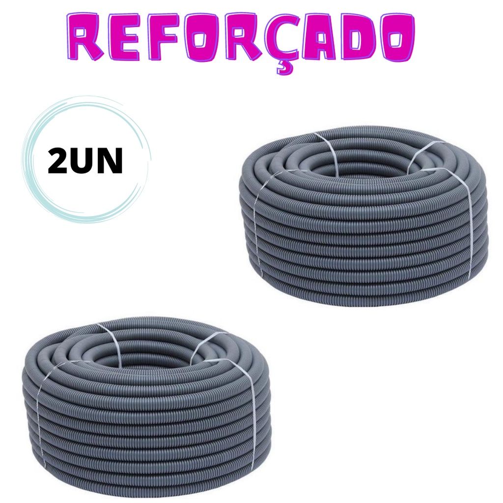 2 Conduite Elétrico Corrugado Mangueira 50 Metros Eletroduto | Shopee ...