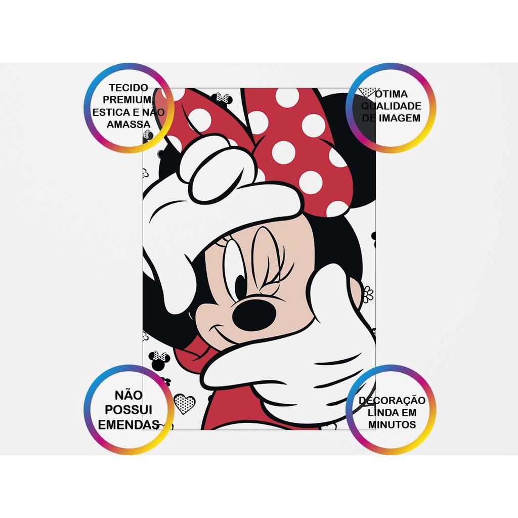 Painel De Festa 3d Vertical - Minnie Vermelha Close - 1,50 x 2,20 ...