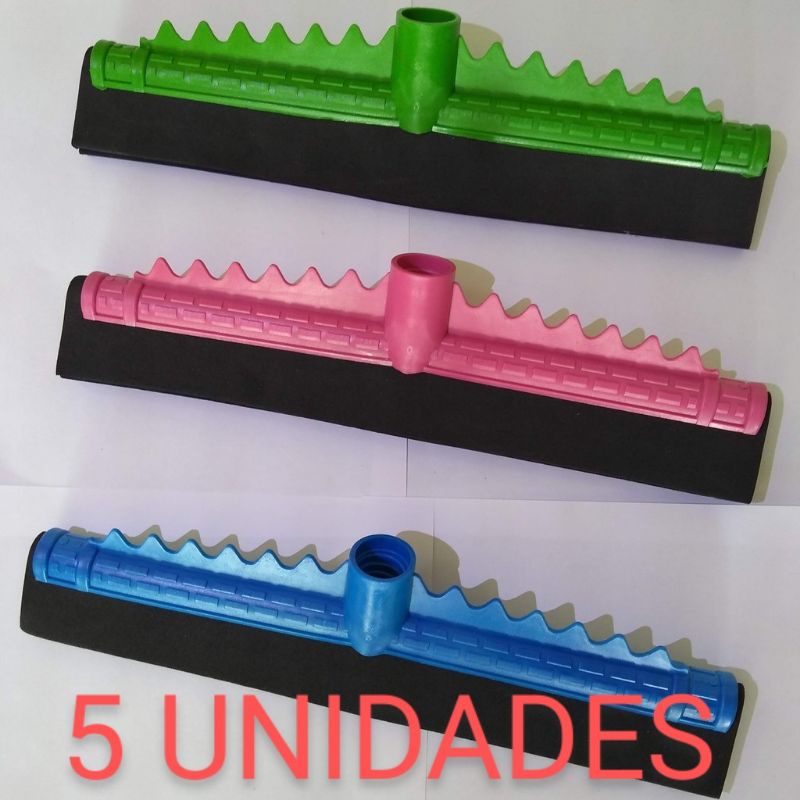 KIT 5 RODOS DE LIMPEZA DE PLÁSTICO PUXA E SECA 30 CM (SEM CABO ...