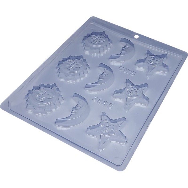 Kit 03 Formas P| Chocolate Acetato Simples Astral Sol Lua e Estrela | Shopee Brasil