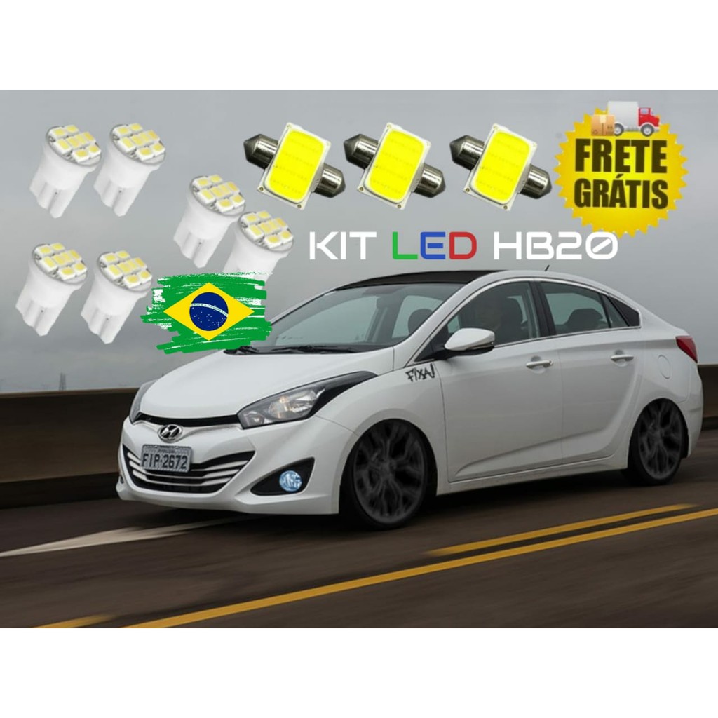 Kit Leds HB20 HB20S HB20X Super Branca Farol de carro | Shopee Brasil