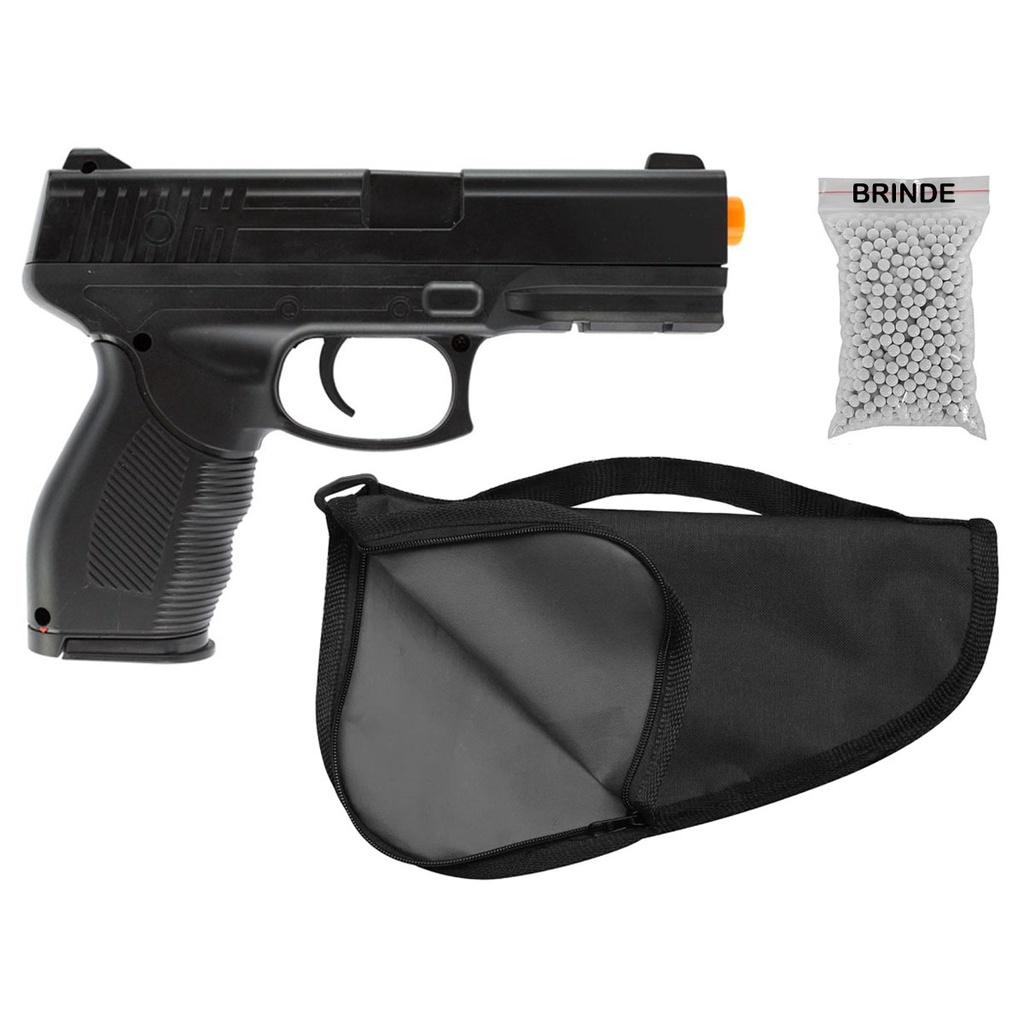 Pistola Airsoft 24/7 Vigor V310 Spring Arma 6mm com 300 Esferas BBs e ...