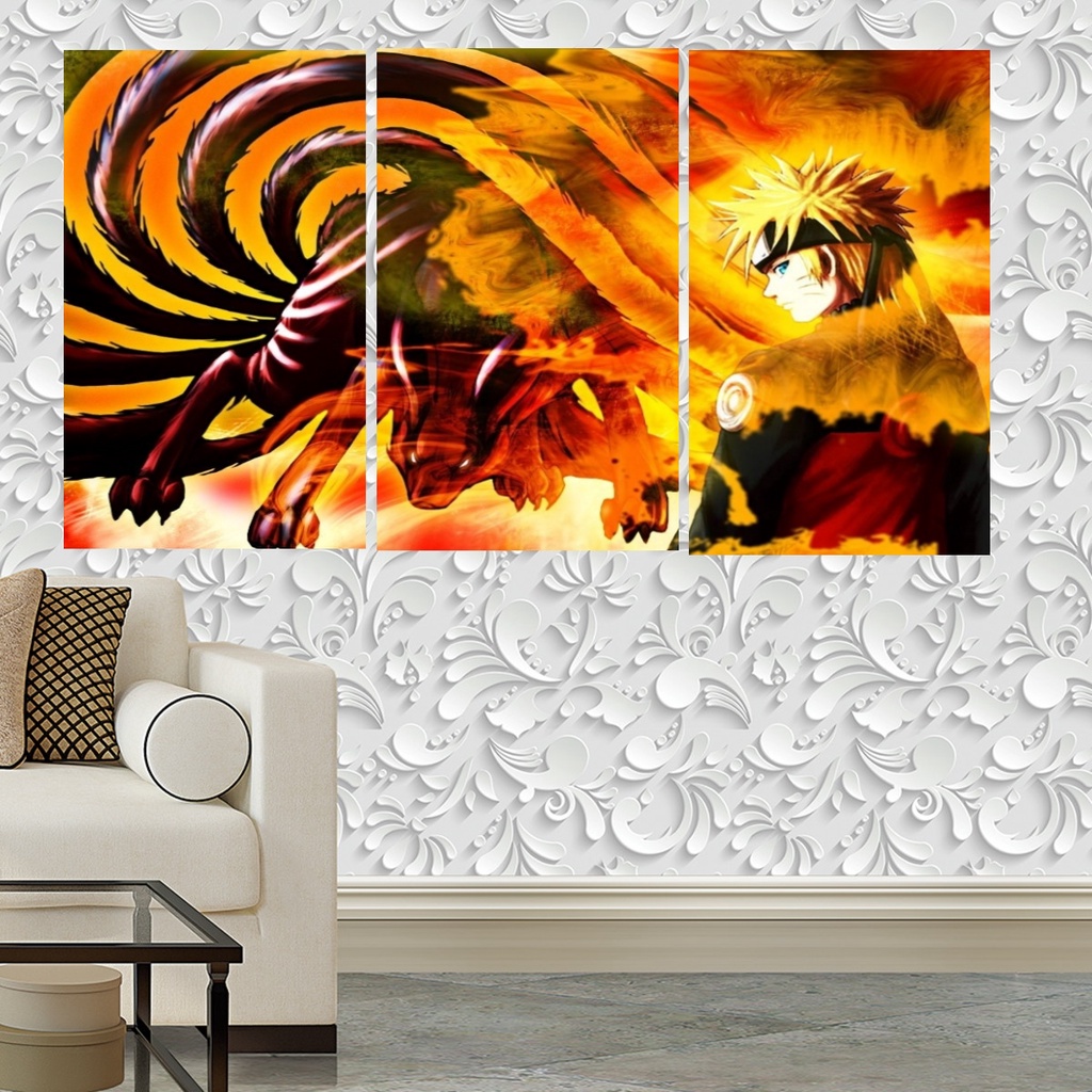 Kit placa decorativa 3 partes Naruto / Anime / mosaico | Shopee Brasil