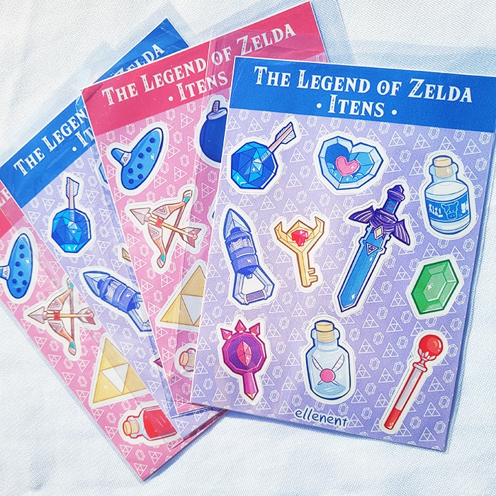 Cartela de Adesivos A6 Itens: The Legend of Zelda | Shopee Brasil