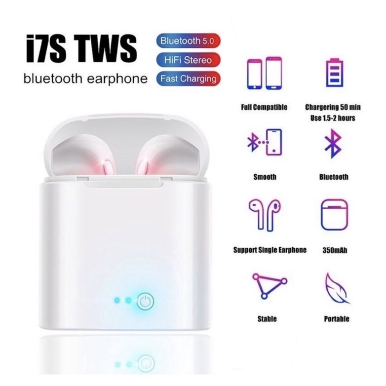 Fone De Ouvido Bluetooth Sem Fio I7 Mini Tws In-ear | Shopee Brasil