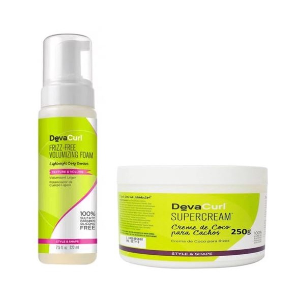 Kit Volumizing Foam Mousse 150m e Supercream 250g Devacurl | Shopee Brasil