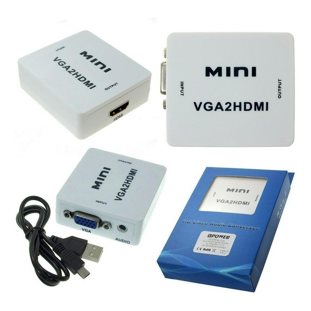 Mini Adaptador Vga Para Hdmi Audio e Video Full HD para Computador ...