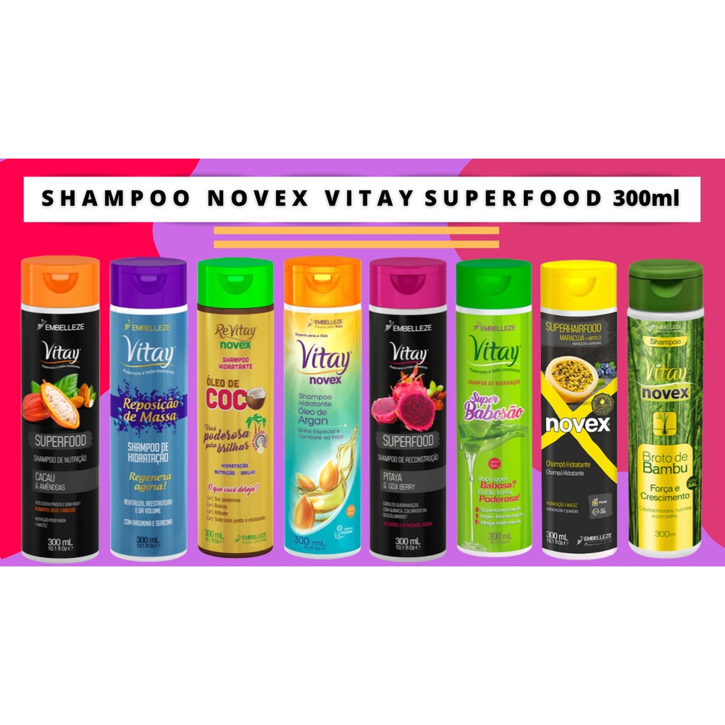 Shampoo Vitay Novex Superfoods | Shopee Brasil