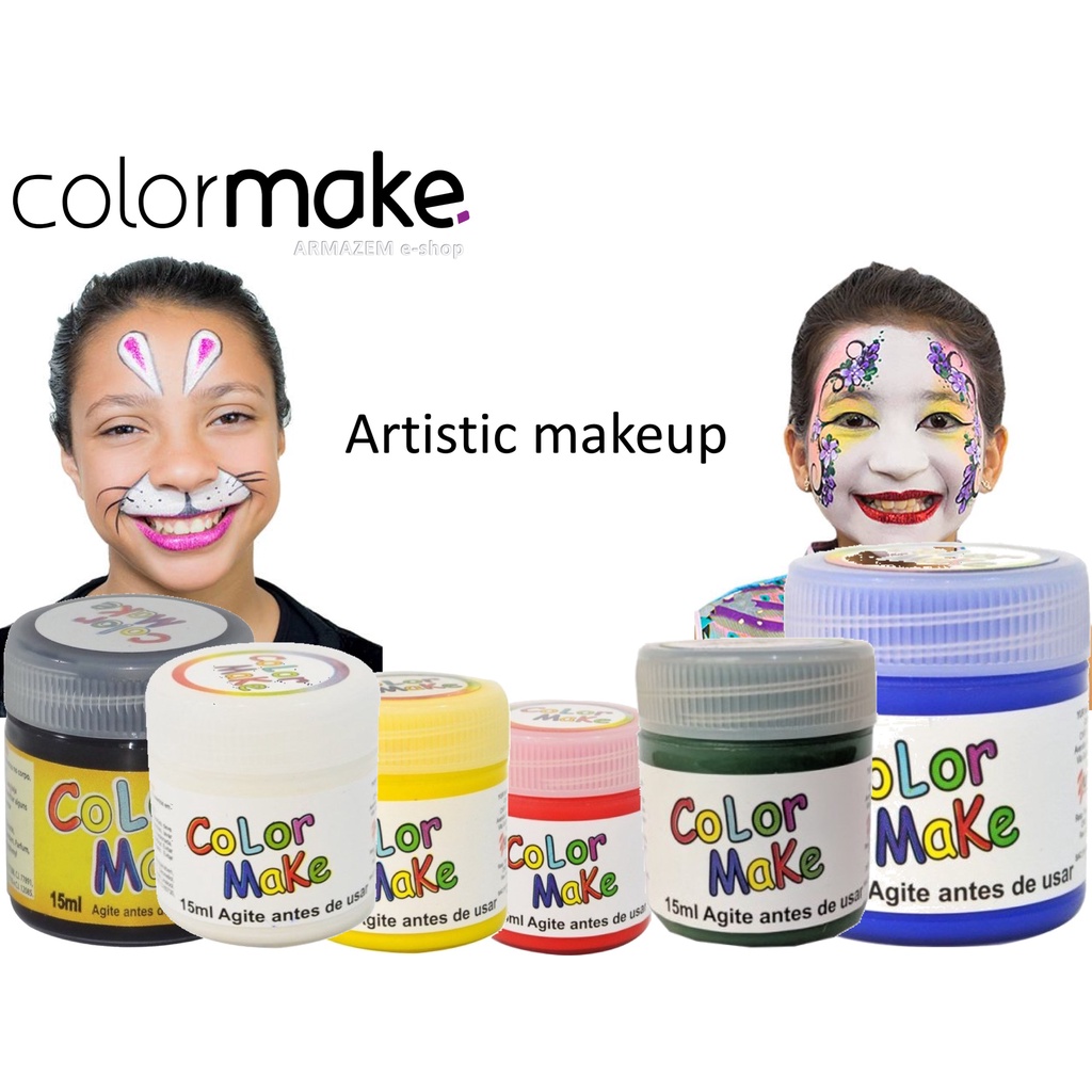 Tinta Facial Kids Infantil C/ 6 Cores + Pincel E GLITTER - Color Make ...