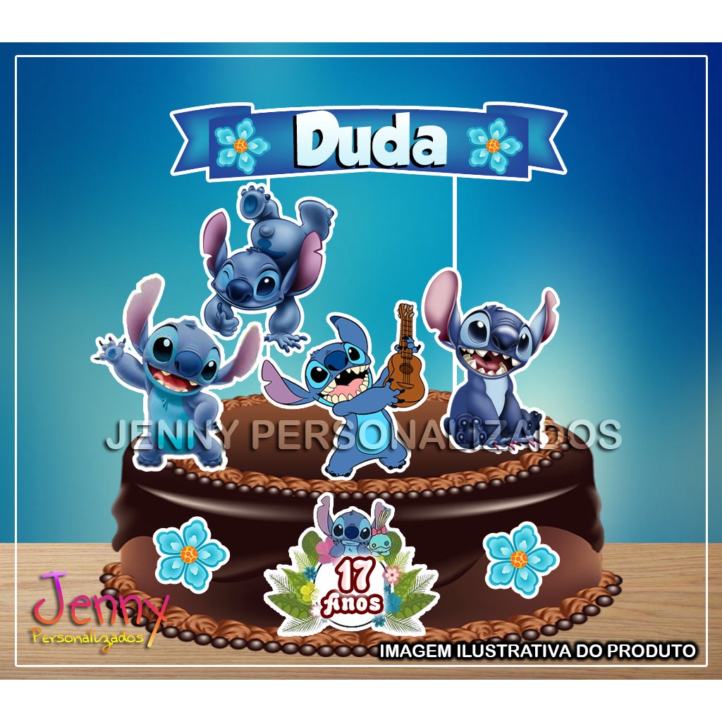 Topo Topper de Bolo Personalizado Lilo & Stitch | Shopee Brasil