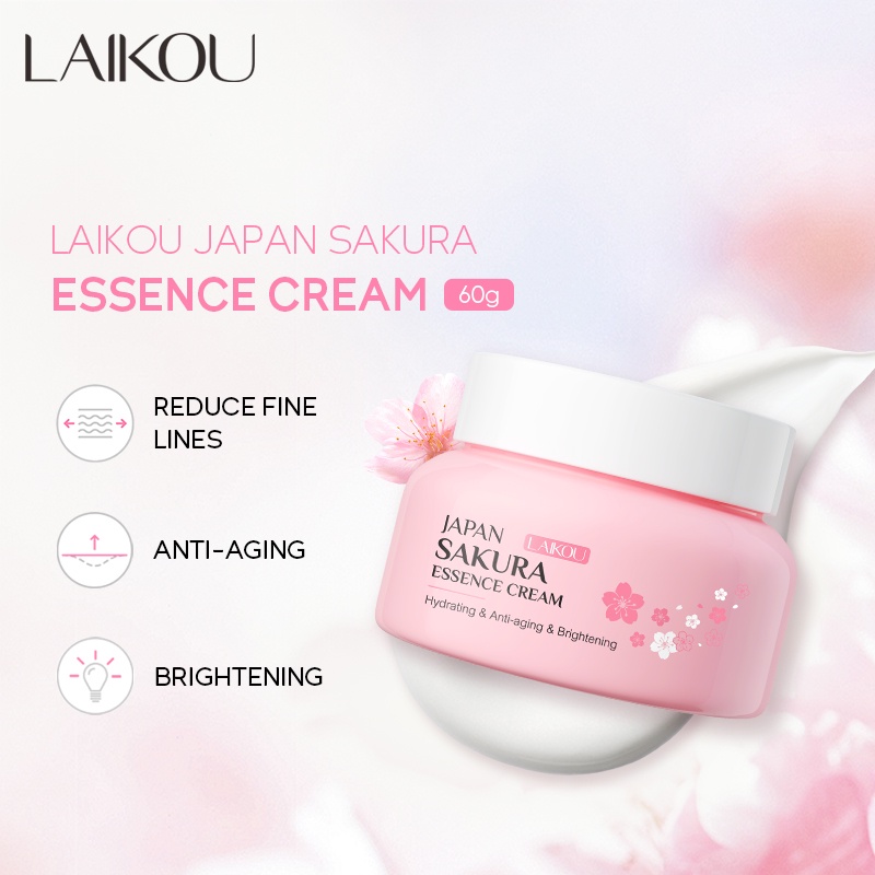LAIKOU Creme Essência De Sakura Clareadora Anti-Idade/Rejuvenescimento/Hidratante/60g - Corre ...