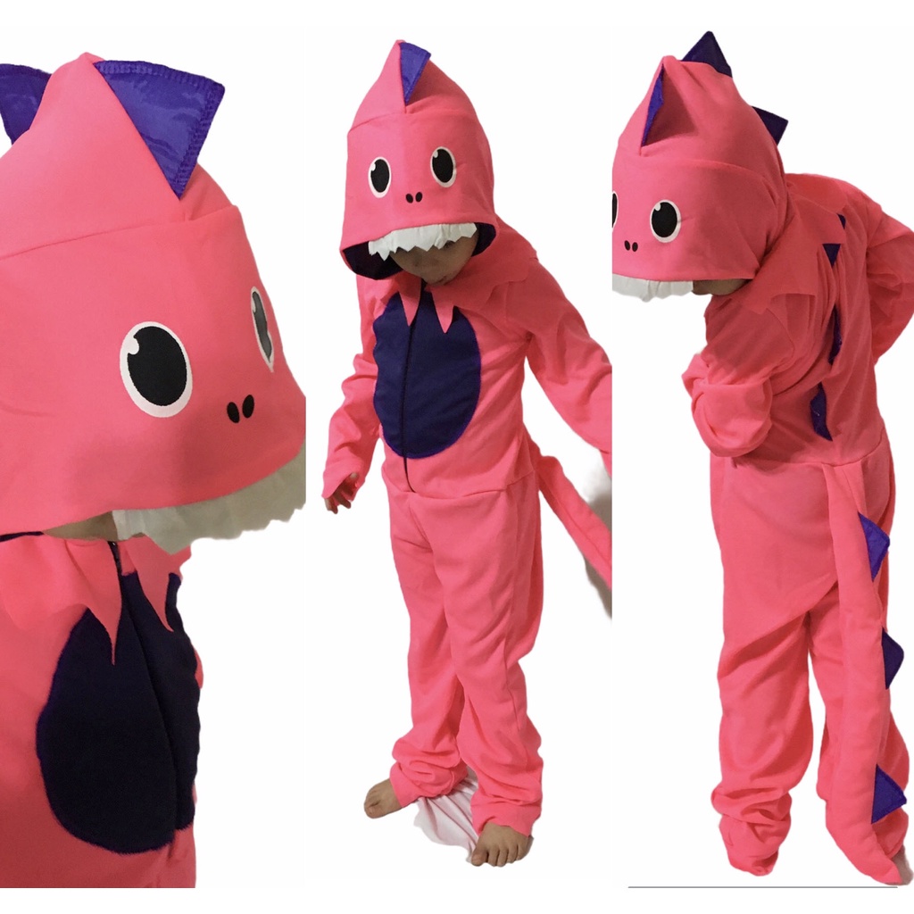 Fantasia Menina Dinossauro Infantil Roupa Dino Macacão Kigurumi ...