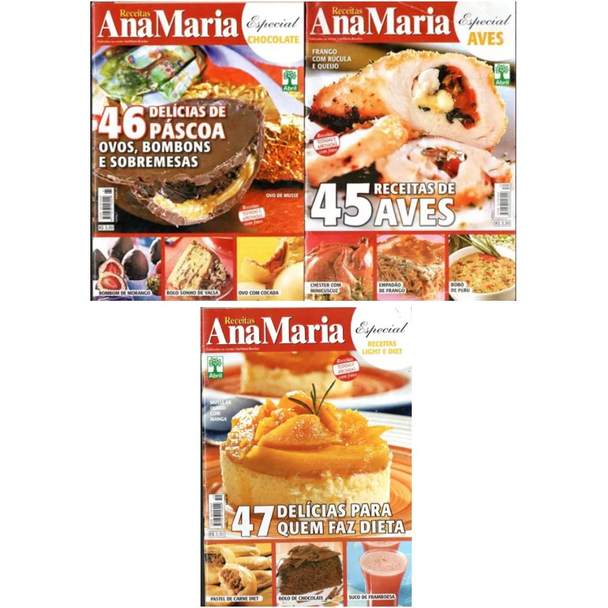Receitas Ana Maria - Especial Aves, Chocolate, Light E Diet 95n | Shopee Brasil
