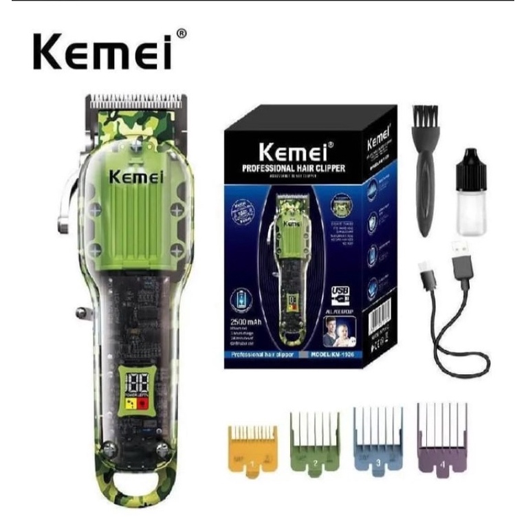 Máquina De Cortar Cabelo Kemei Km 1926 Bivolt Camuflada | Shopee Brasil