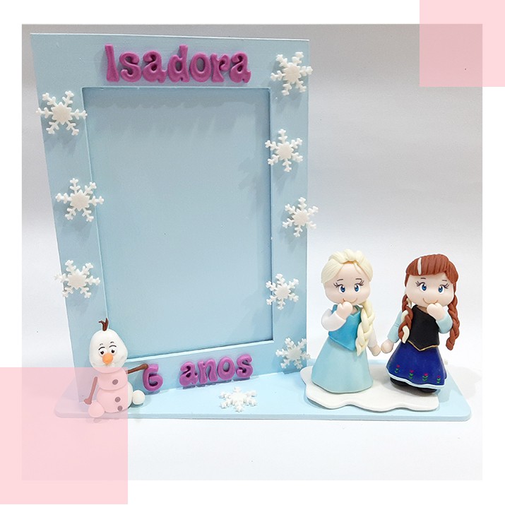 Porta retrato MDF e biscuit frozen 10x15 / Lembrancinha frozen | Shopee ...