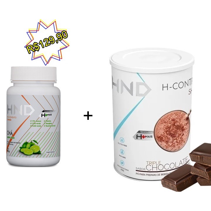 Shake H-Control 450g + Chá 150g - Sabor a Sua Escolha Pronta Entrega ...