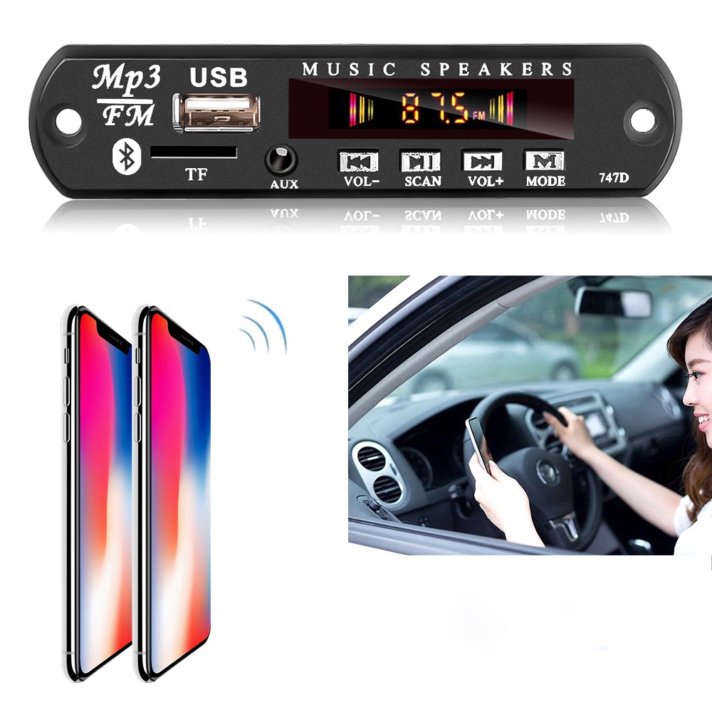 Placa Usb Mp3 Player Bluetooth 5.0 MP3 e WMA Cartão SD | Shopee Brasil