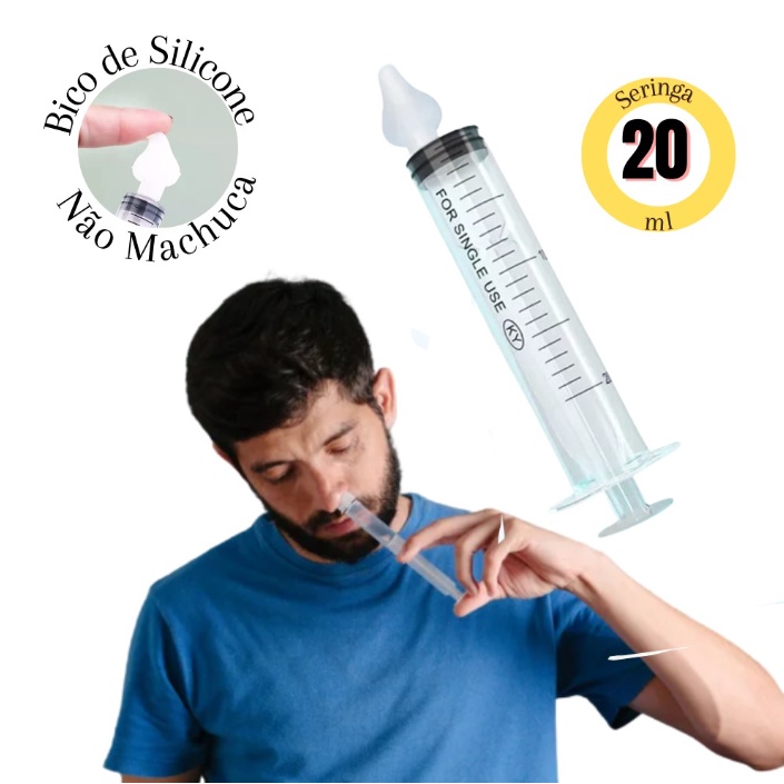 Seringa Lavagem Nasal Para Adulto Silicone Na Ponta 20 Ml 1 Unidade ...