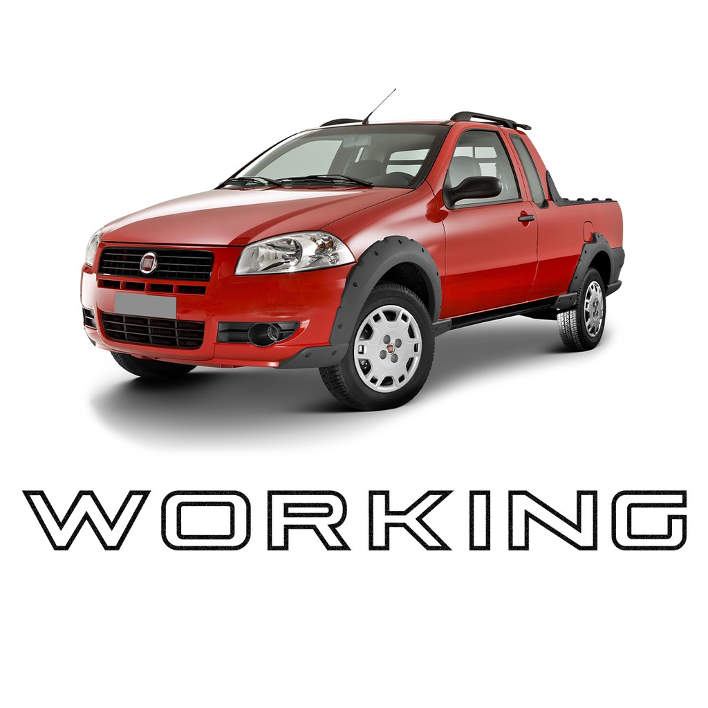 Adesivo Faixa Working Tampa Traseira Porta Fiat Strada 2014 2015 2016 ...