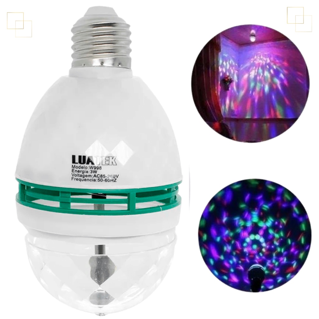 Lampada Festa Led Giratoria Colorida Balada Colorida Rgb Dj | Shopee Brasil