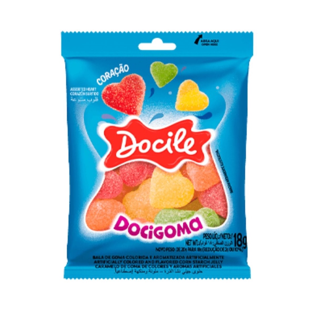 Jujuba (Docile) Bala de Goma Mini Sabores - Caixa c/ 24UN X 18G ...