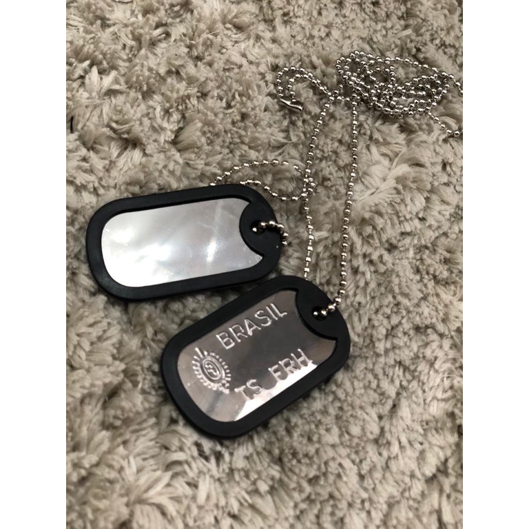 Dog Tag Plaquetas de identificação Exercito Brasileiro Inox, colar ...