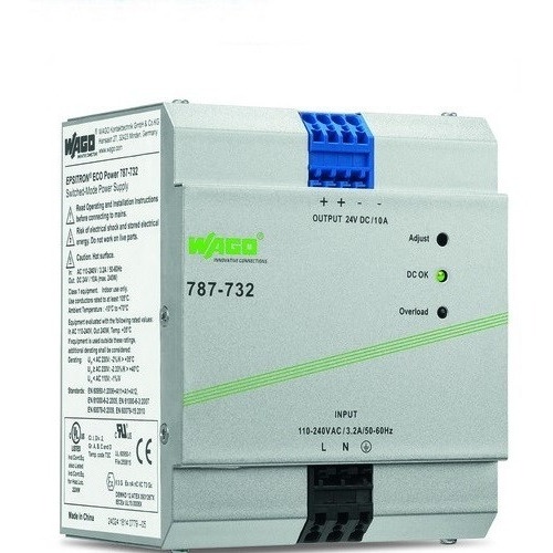 Fonte De Alimentação Mono 110/240vac 10a 24vcc 787-732 Wago | Shopee Brasil