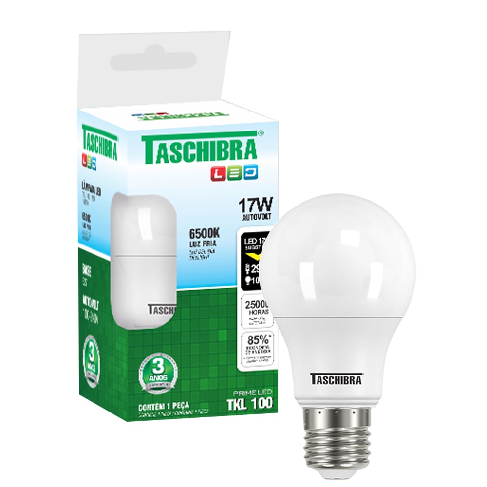 Lâmpada Led Bulbo Taschibra 17w 6500k Luz Fria E27 Tkl100 | Shopee Brasil