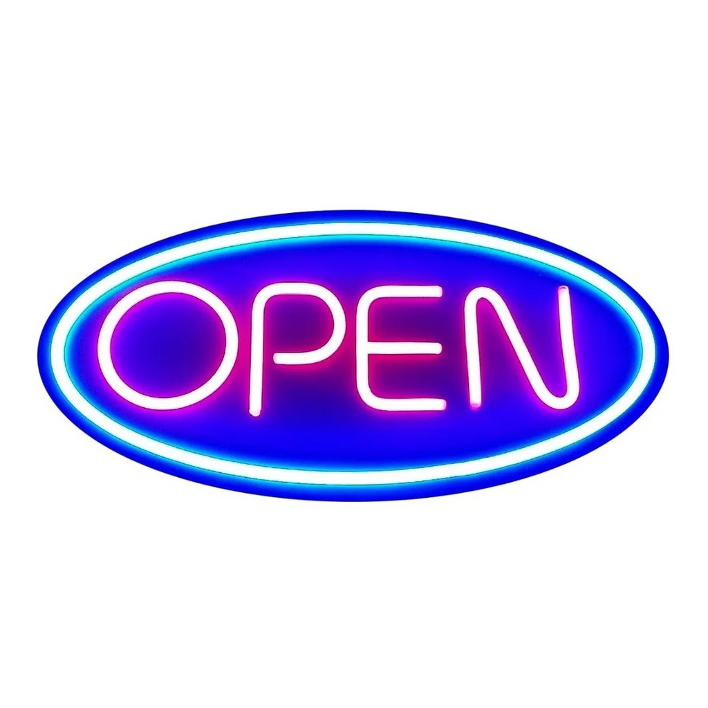 Placa Neon Flex 50cm x 25cm Open Letreiro Luminoso | Shopee Brasil