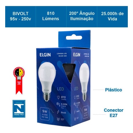 Lâmpada Led Bulbo 9w, 12w ou 15w Branca A60 E27 Bivolt | Shopee Brasil