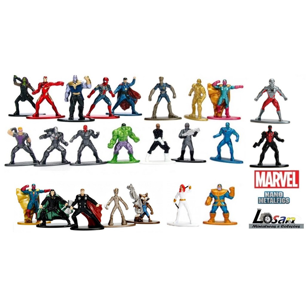 Personagens Marvel - Nano MetalFigs - Original e de metal - Avengers ...