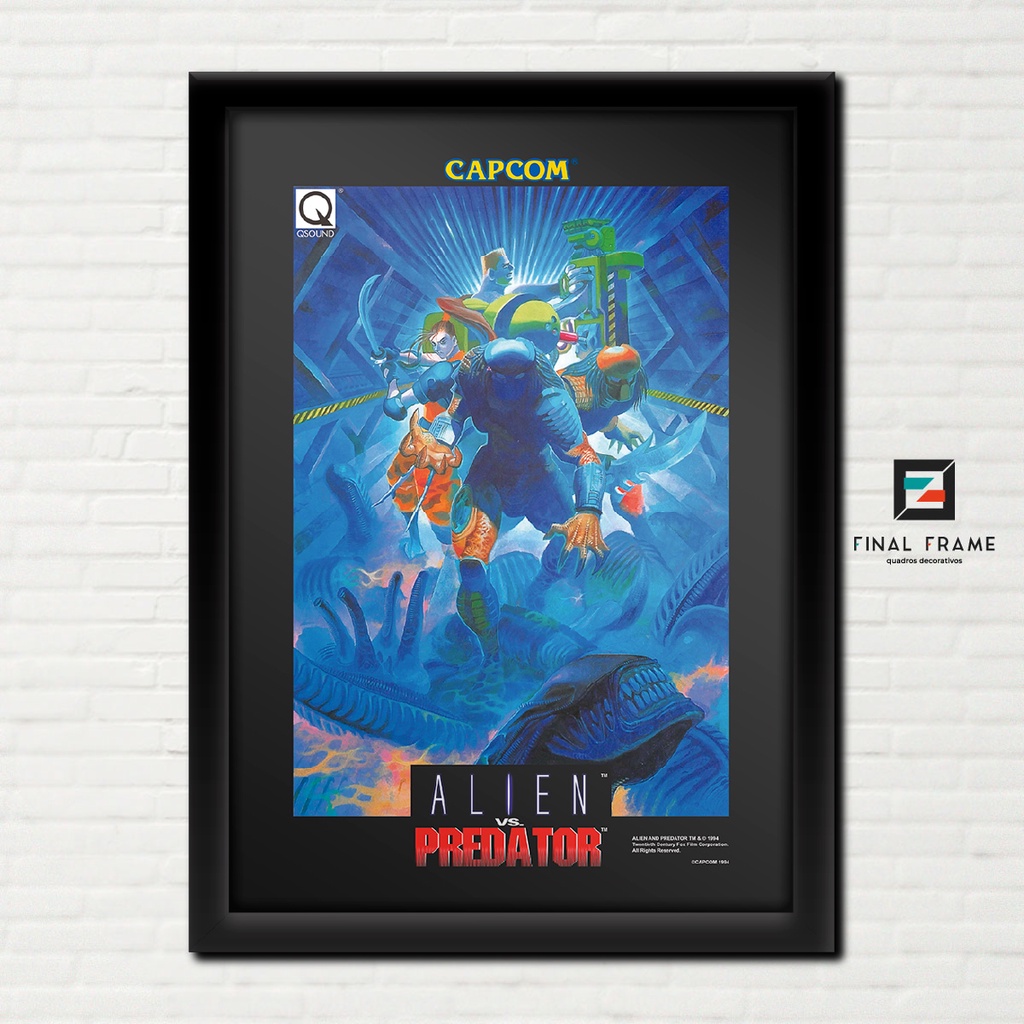 Quadro Alien vs Predator Pôster Arcade Capcom Retro Tam. Grande (A3) e ...